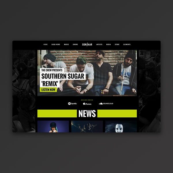 WordPress Themes for Music Bands compatible with Elementor