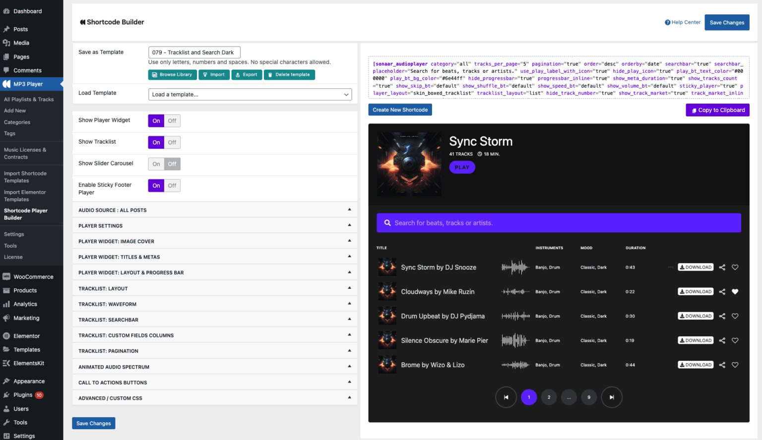 Add Audio Player with Shortcode | Sonaar
